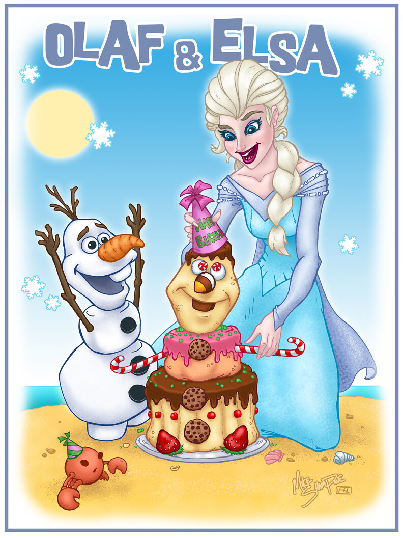 ArtStation - Olaf and Elsa by Mike Shampine