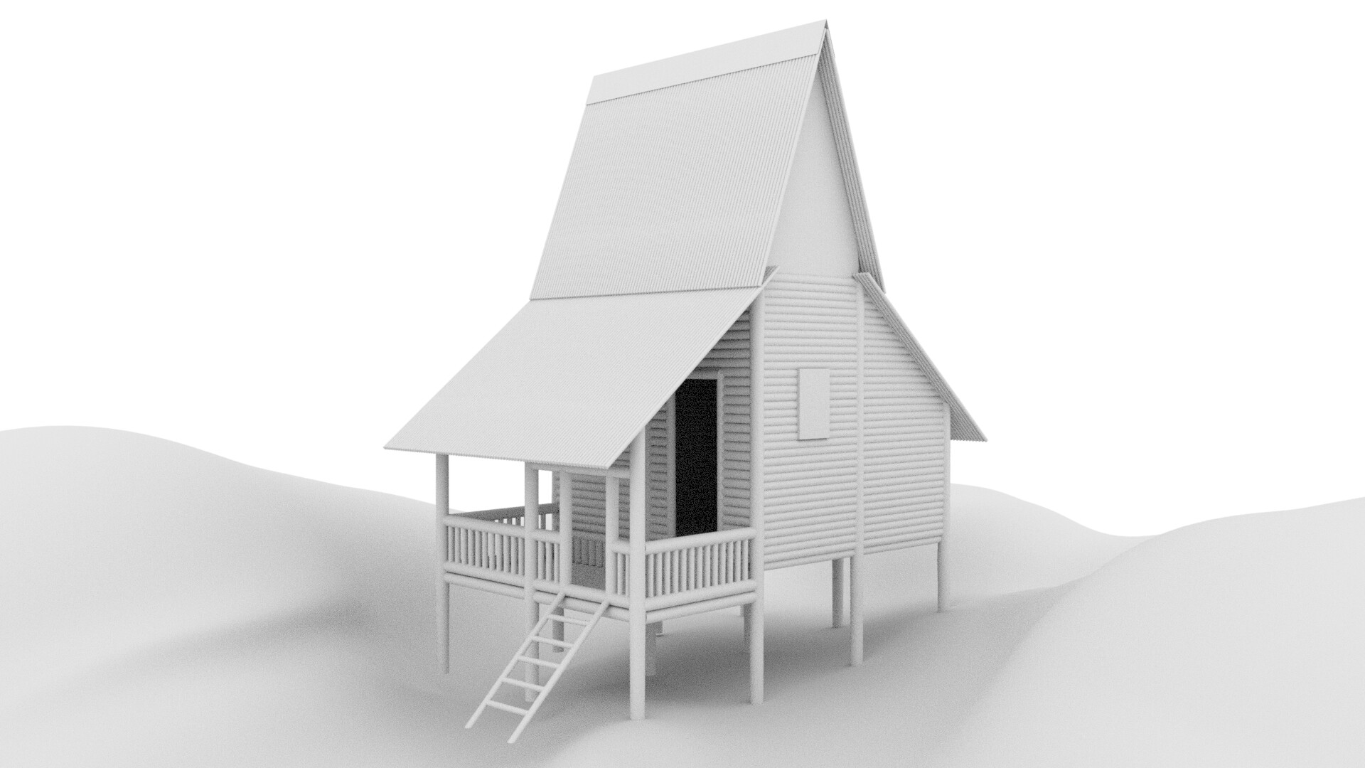 ArtStation - Bamboo house model