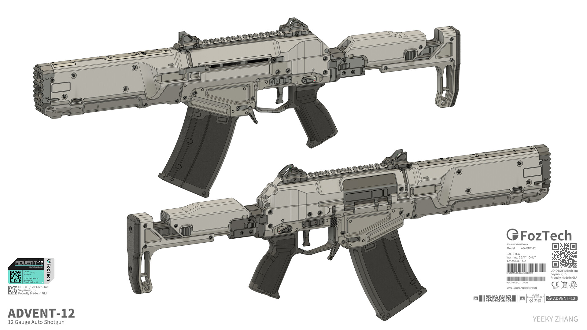 Yeeky Zhang - ADVENT-12 / 12 Gauge Auto Shotgun