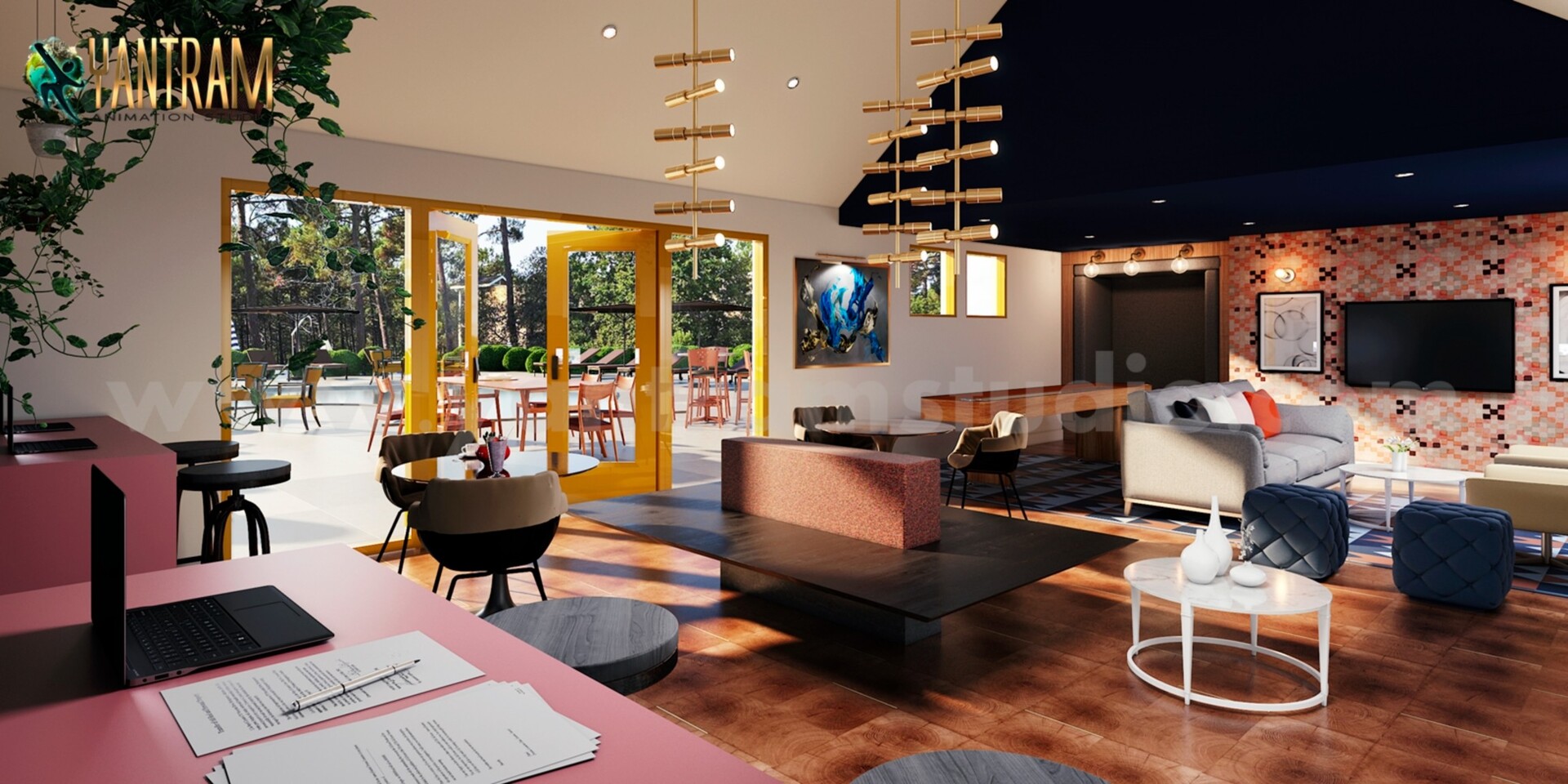 ArtStation - photorealistic interior rendering of Club House by ...