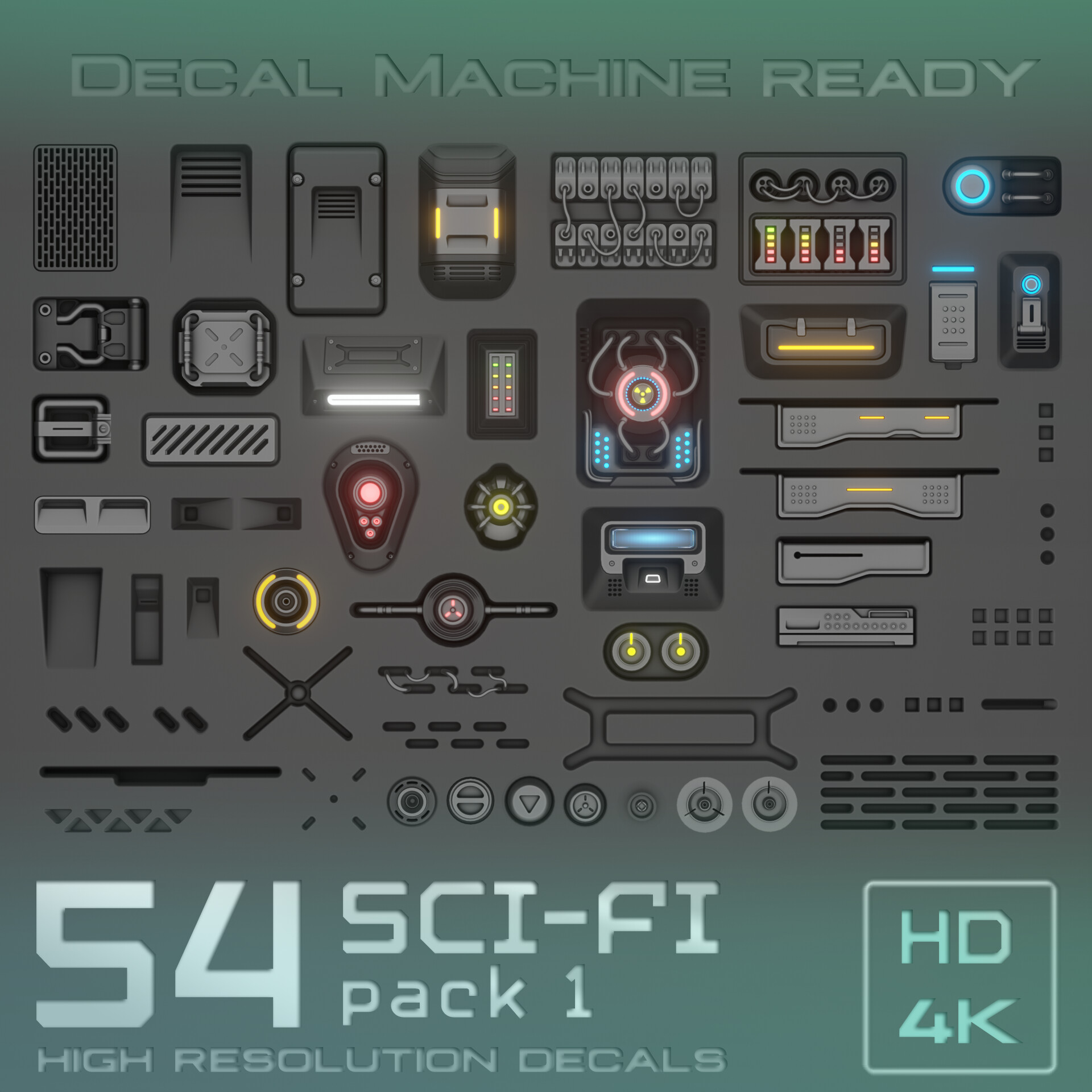 ArtStation - Zordecs sci-fi decals pack №1