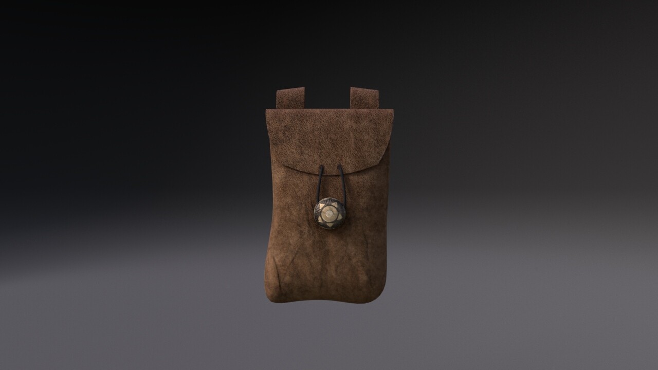 ArtStation - Small pouch old leather