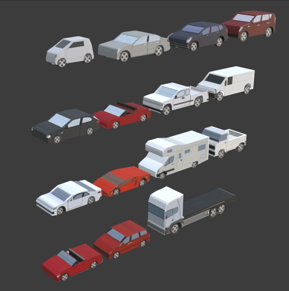 ArtStation - Simple low poly model car models