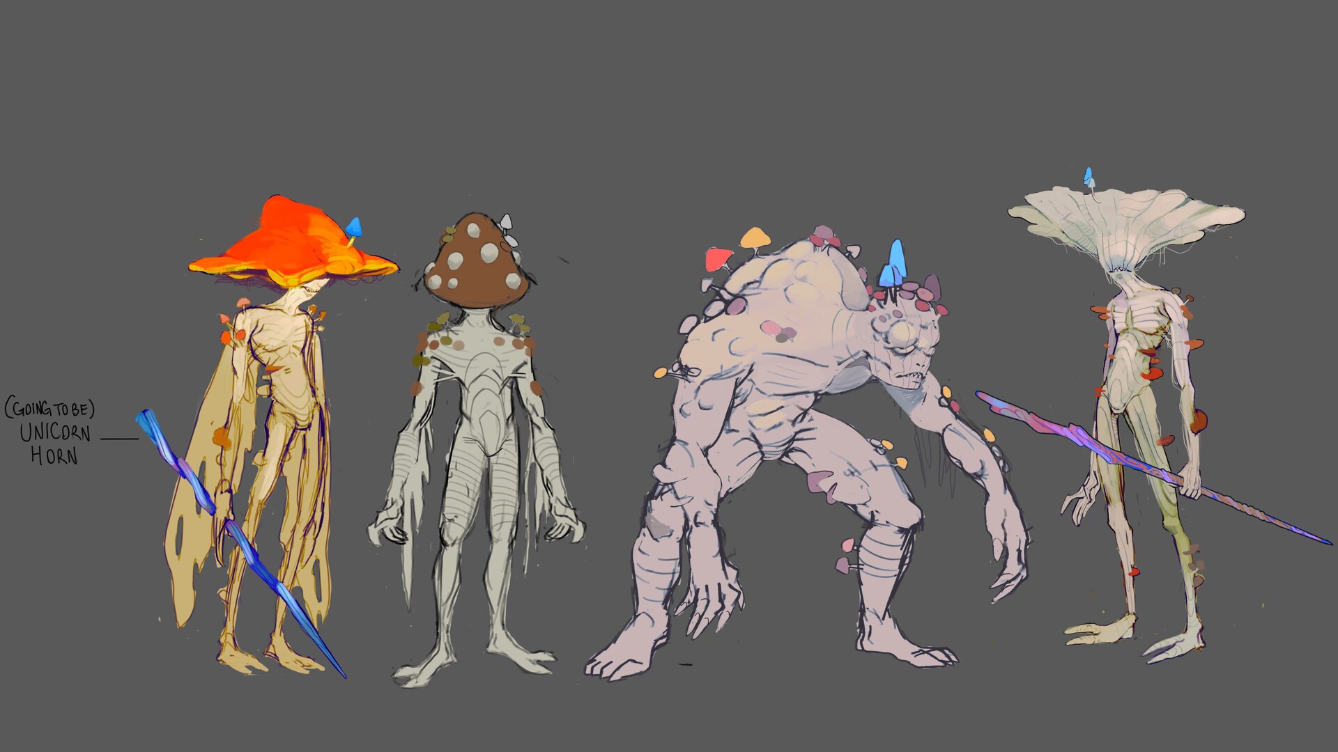 ArtStation - Mushroom man concepts