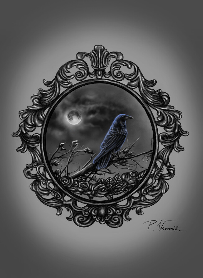 ArtStation - Raven in the mirror