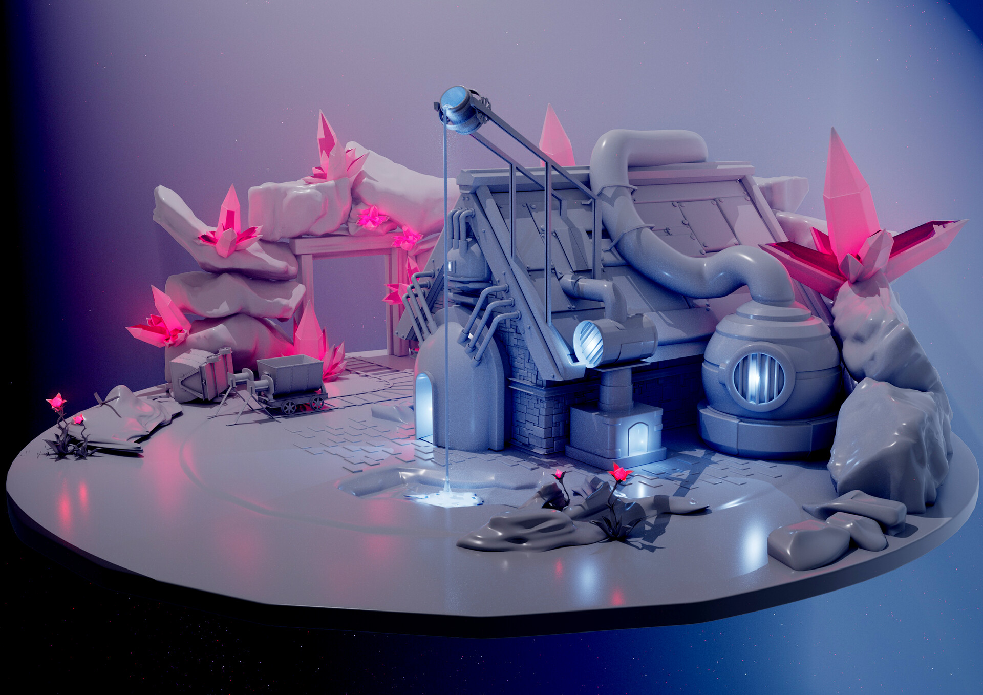 ArtStation - Blacksmith forge in an fantasy cave, Quentin David de Vignerte