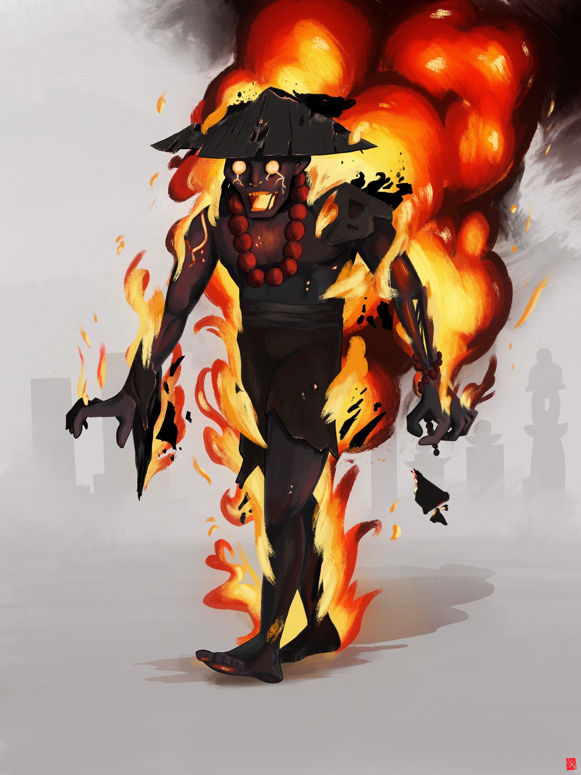 ArtStation - Kazenbo burning monk
