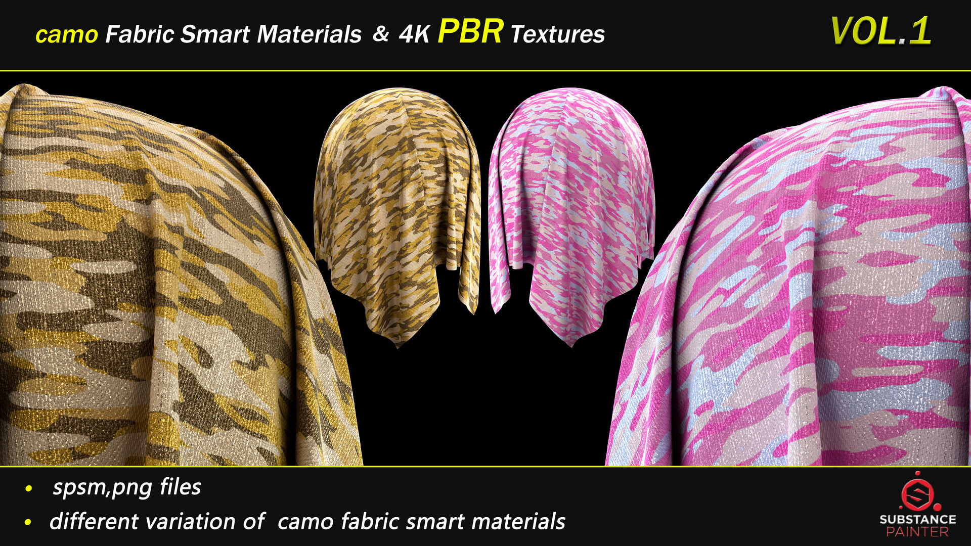 hossein-hamidi - 50 camo Fabric Smart Material Bundle + 4K PBR Texture