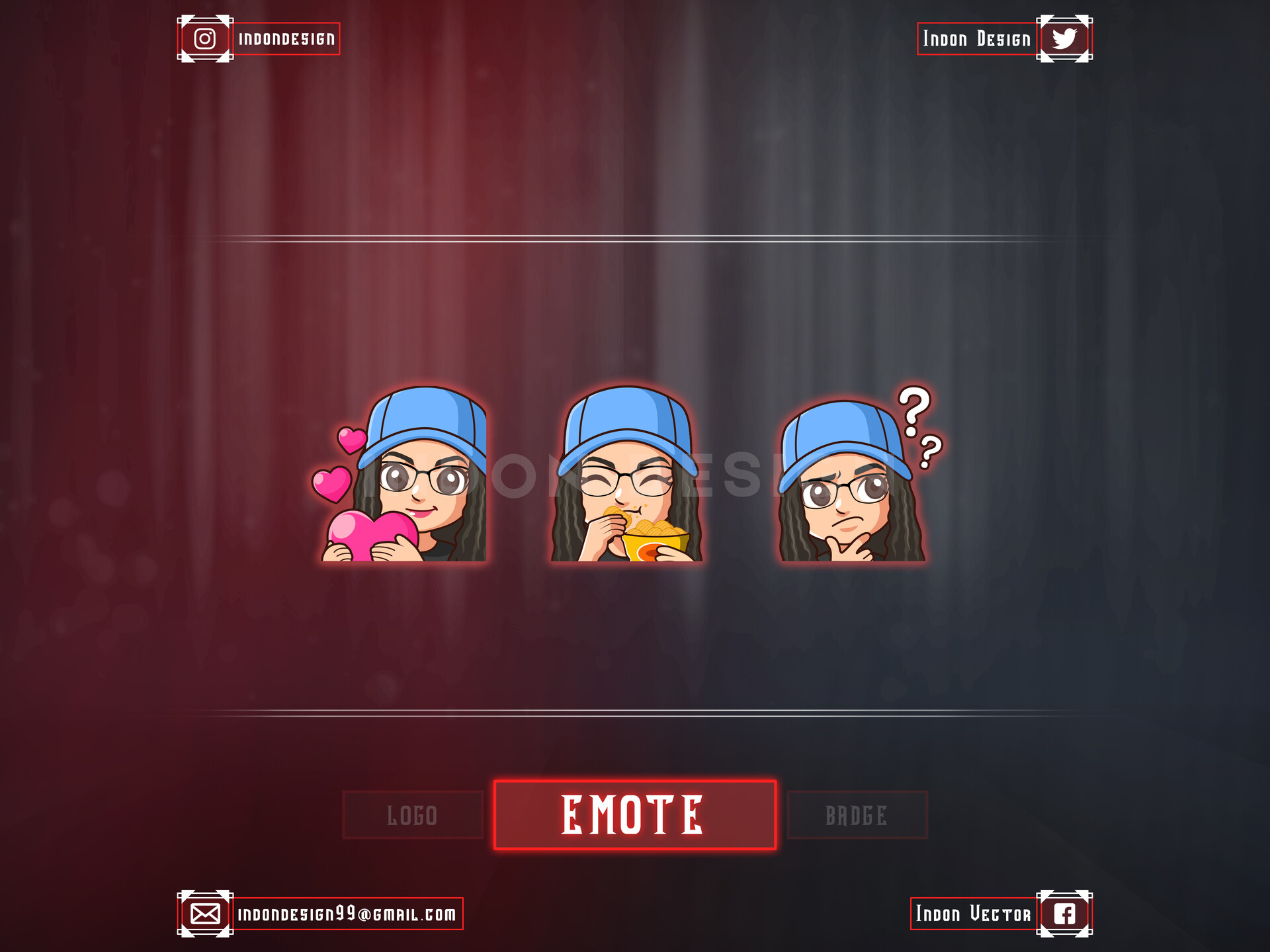 ArtStation - Blue Hat Girl Emotes