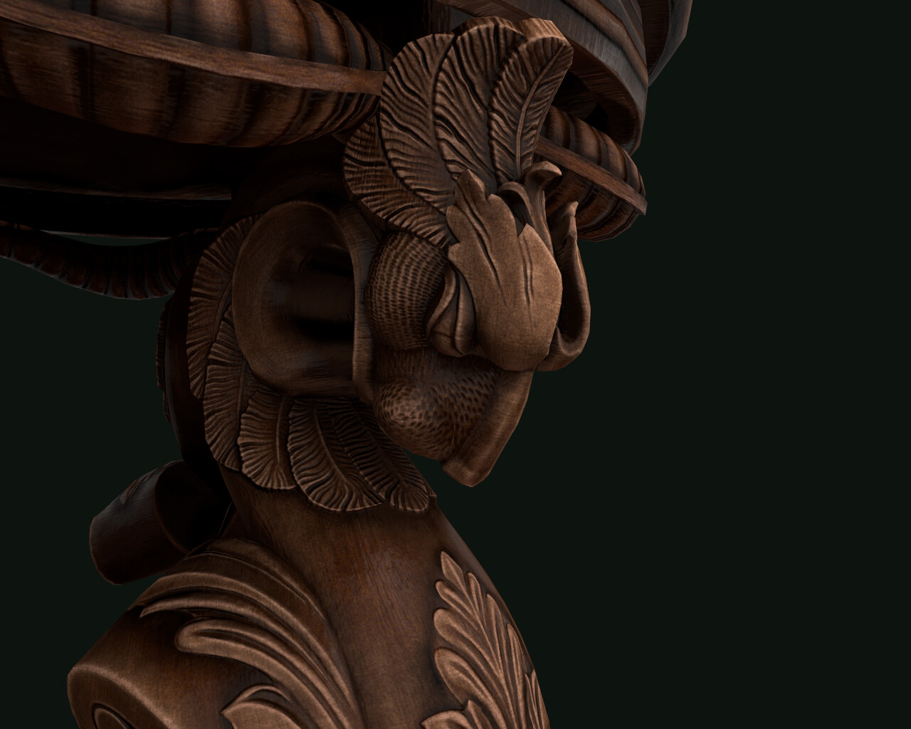 ArtStation - Carved wooden table