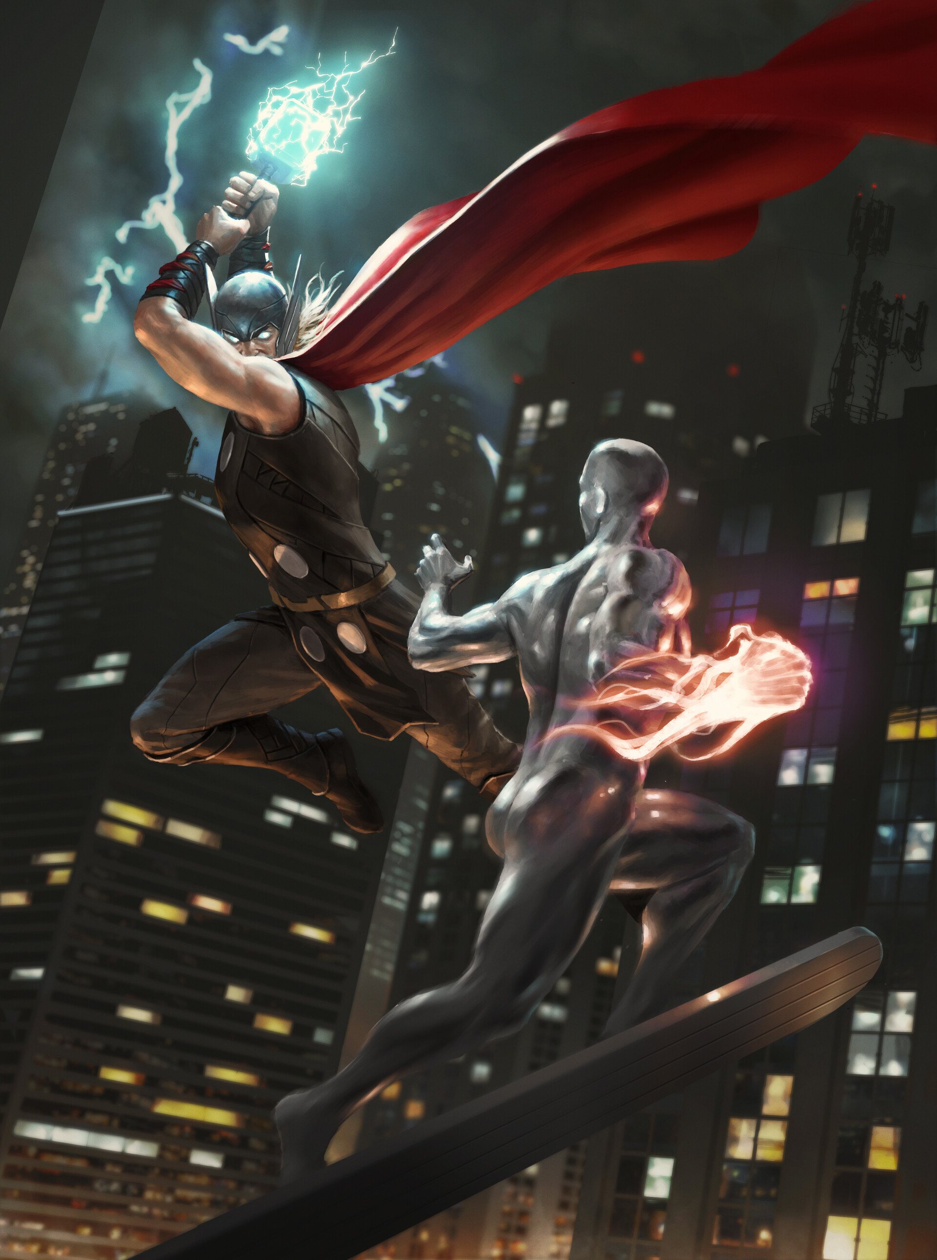 ArtStation - Thor & The Silver Surfer