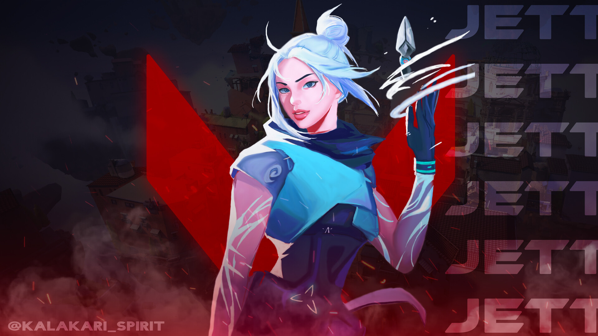 ArtStation - Valorant-Jett Digital Painting