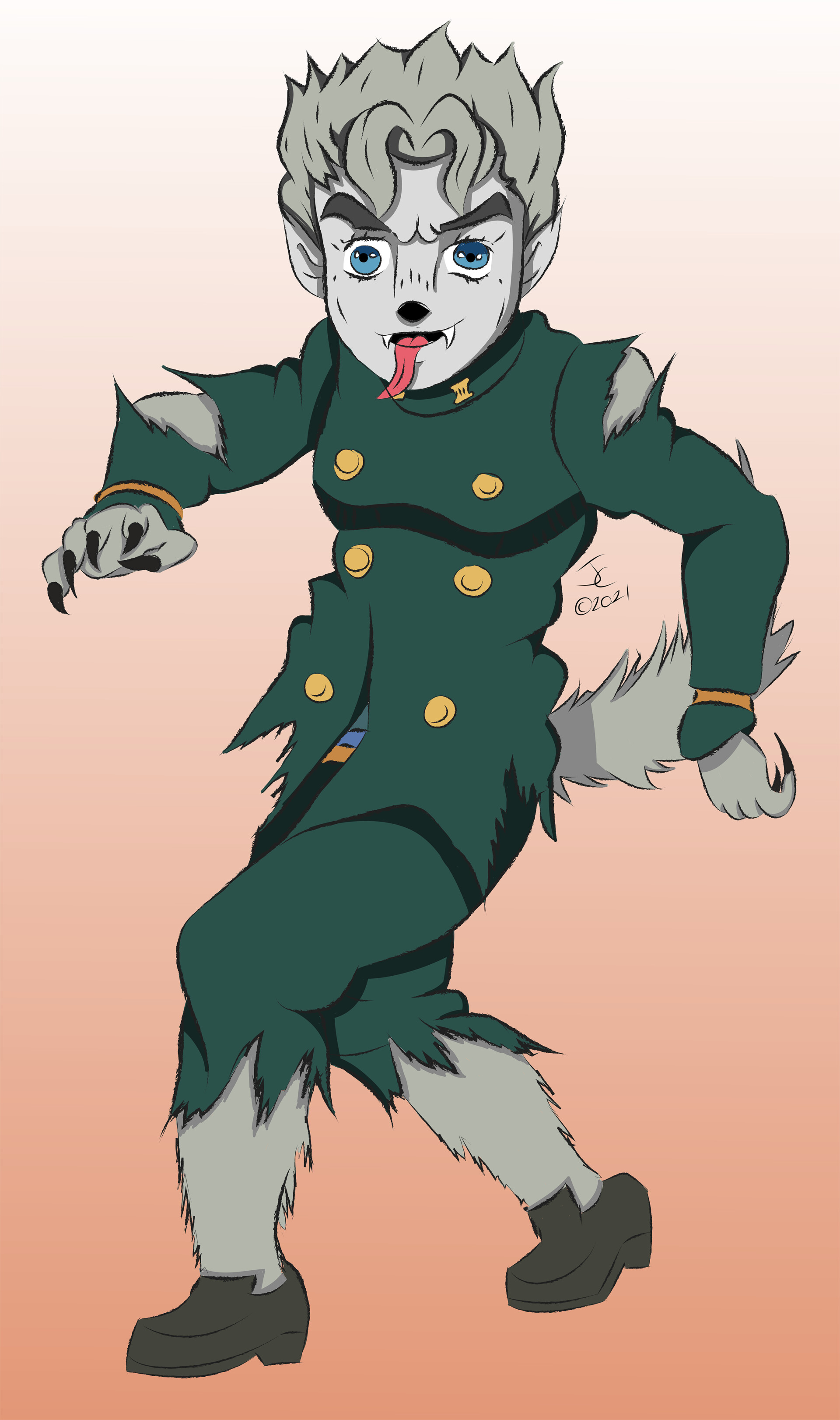 ArtStation - Jojo Horror Concept Fan Art: Koichi Hirose as a Wolf Man