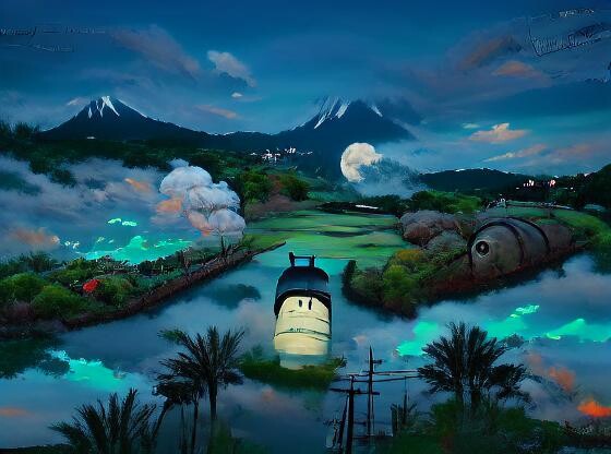 ArtStation - ghibli inspired landscape