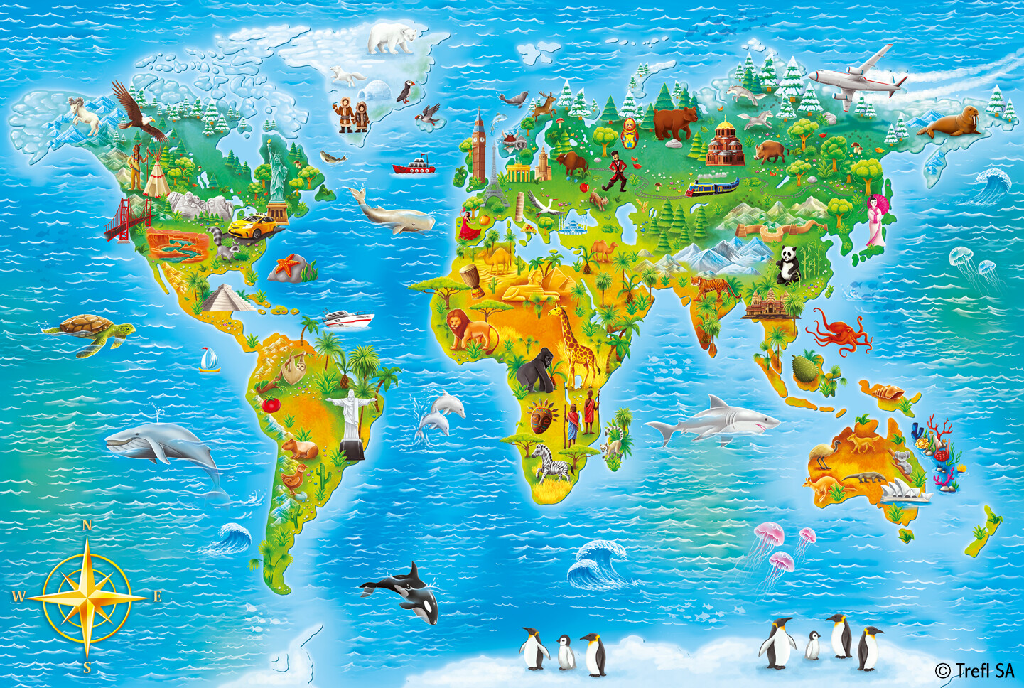 ArtStation - Educational Jigsaw Puzzle - World Map