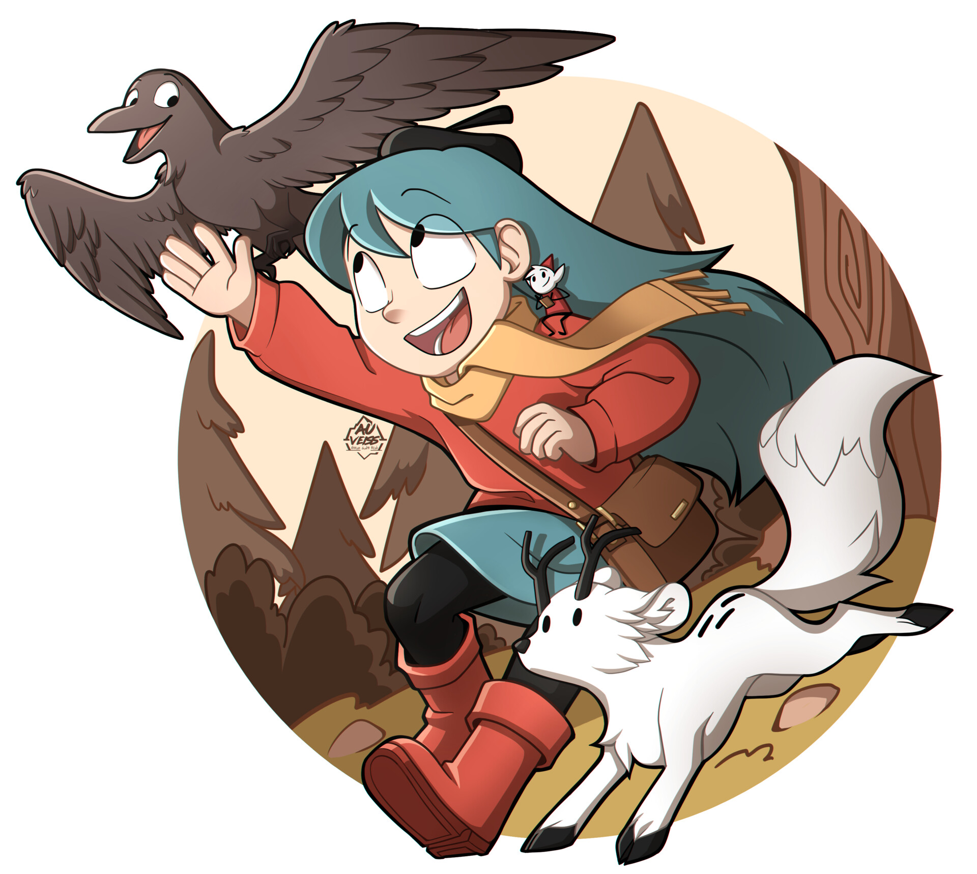 ArtStation - Hilda, Twig, and the great raven from Netflix Hilda