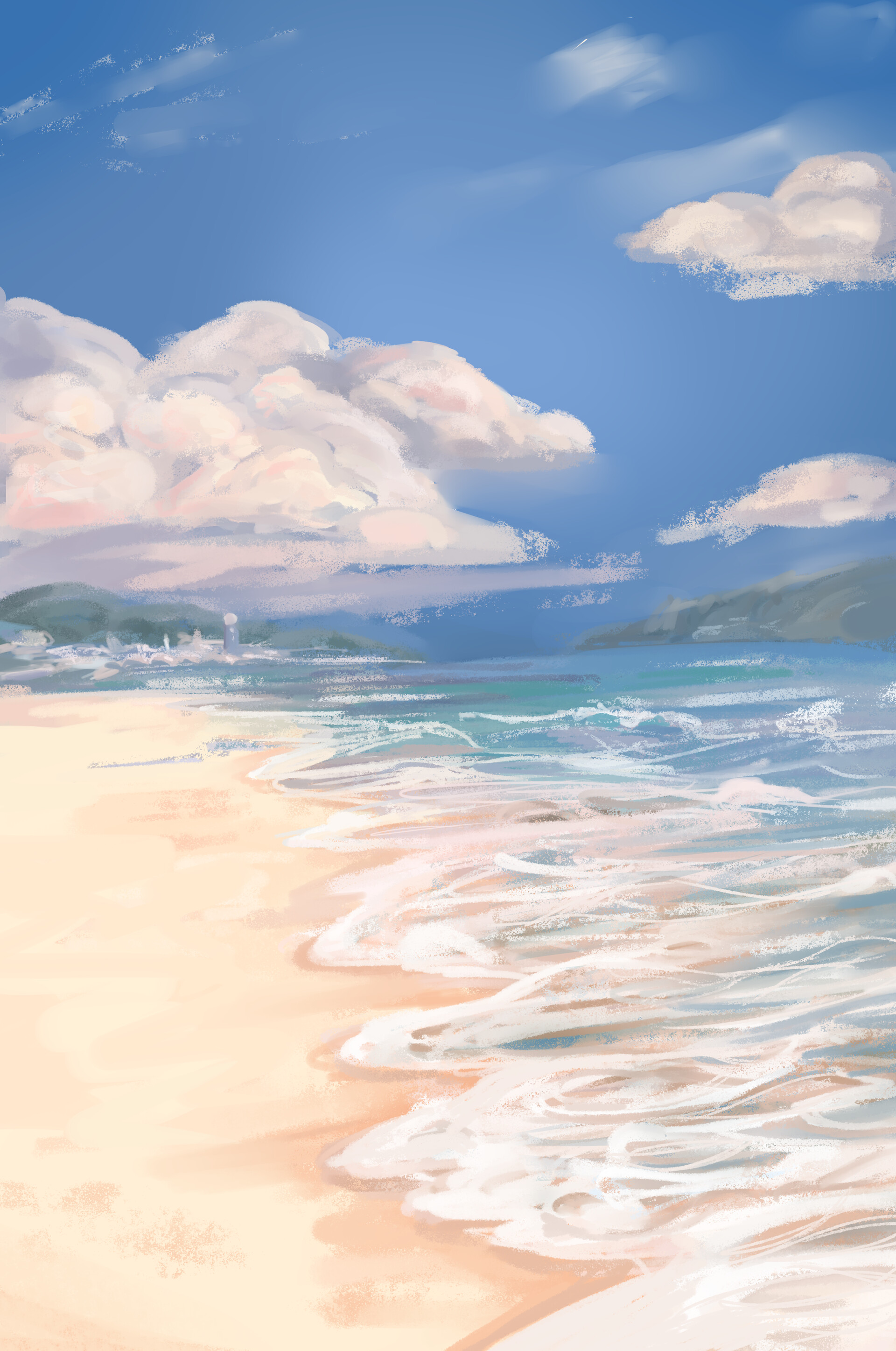 ArtStation - Background beach study
