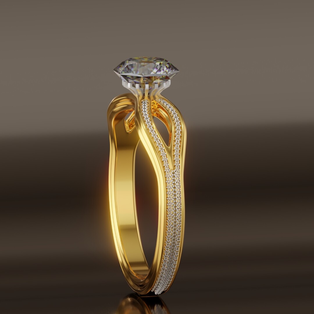 ArtStation - diamond gold ring