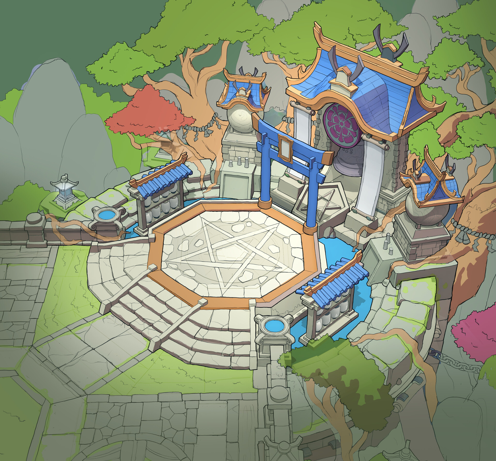 ArtStation - Onmyoji Arena Base Design