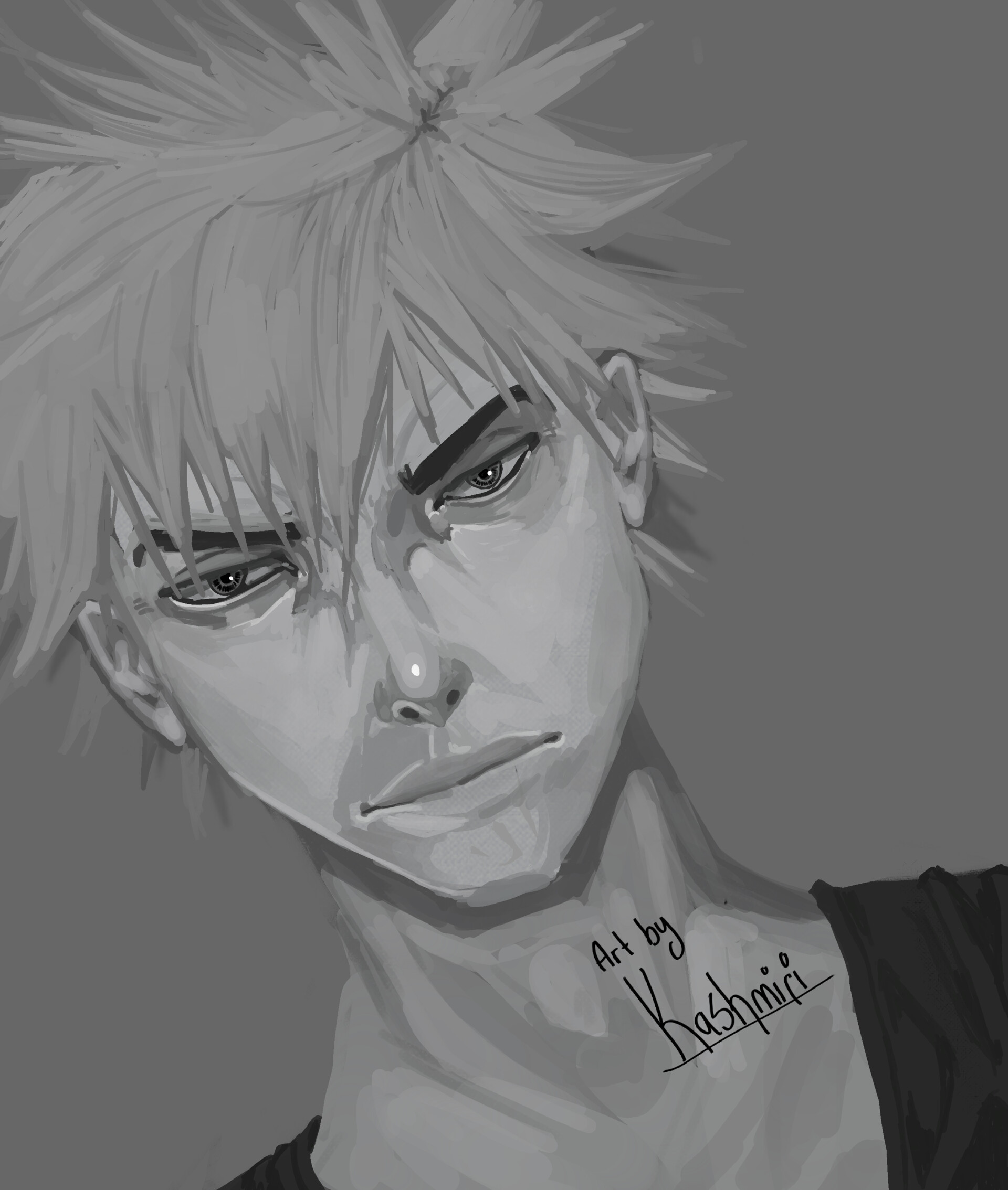 how to draw katsuki bakugou hair