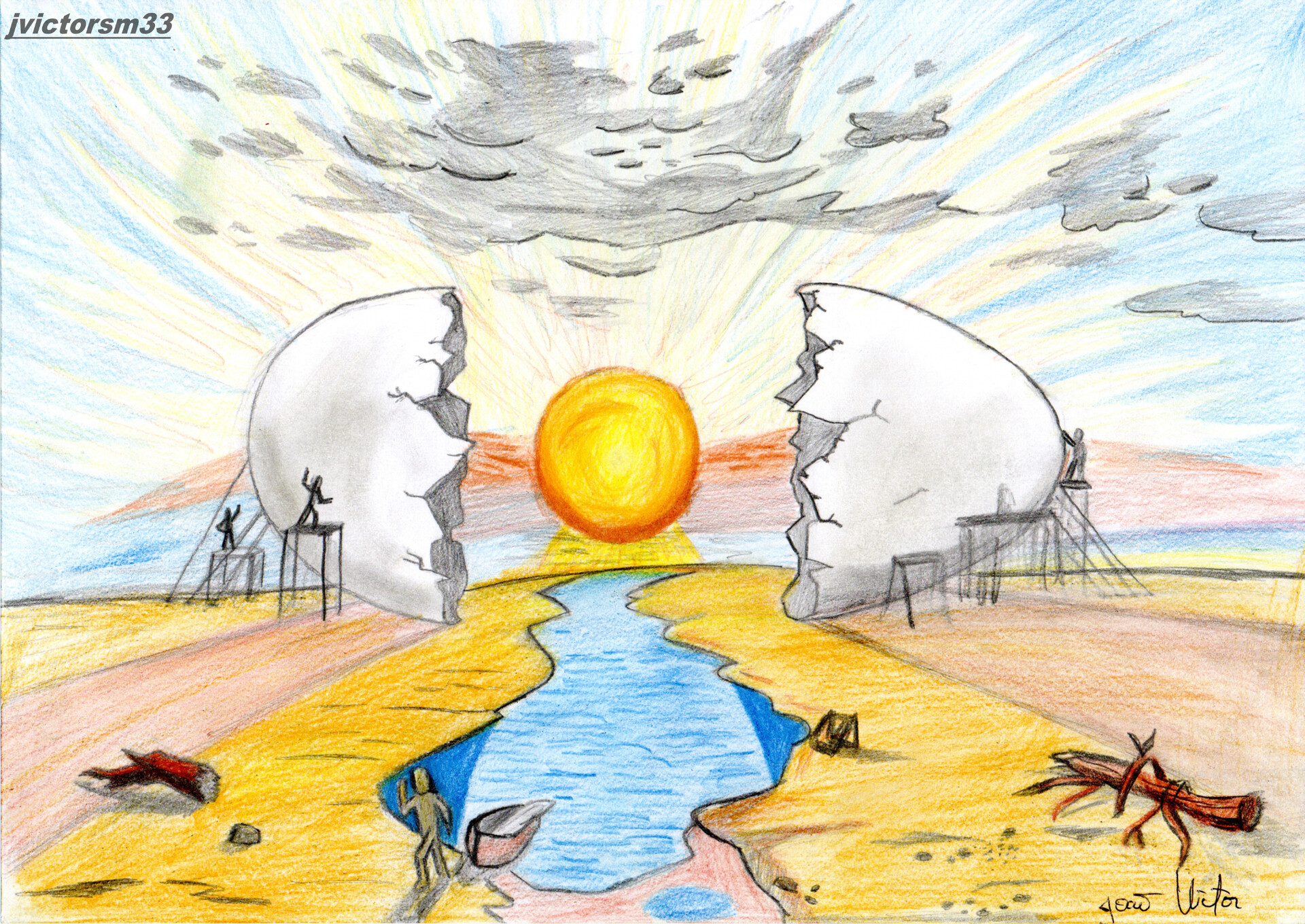 ArtStation - Sunrise by the ocean - Vladimir Kush.