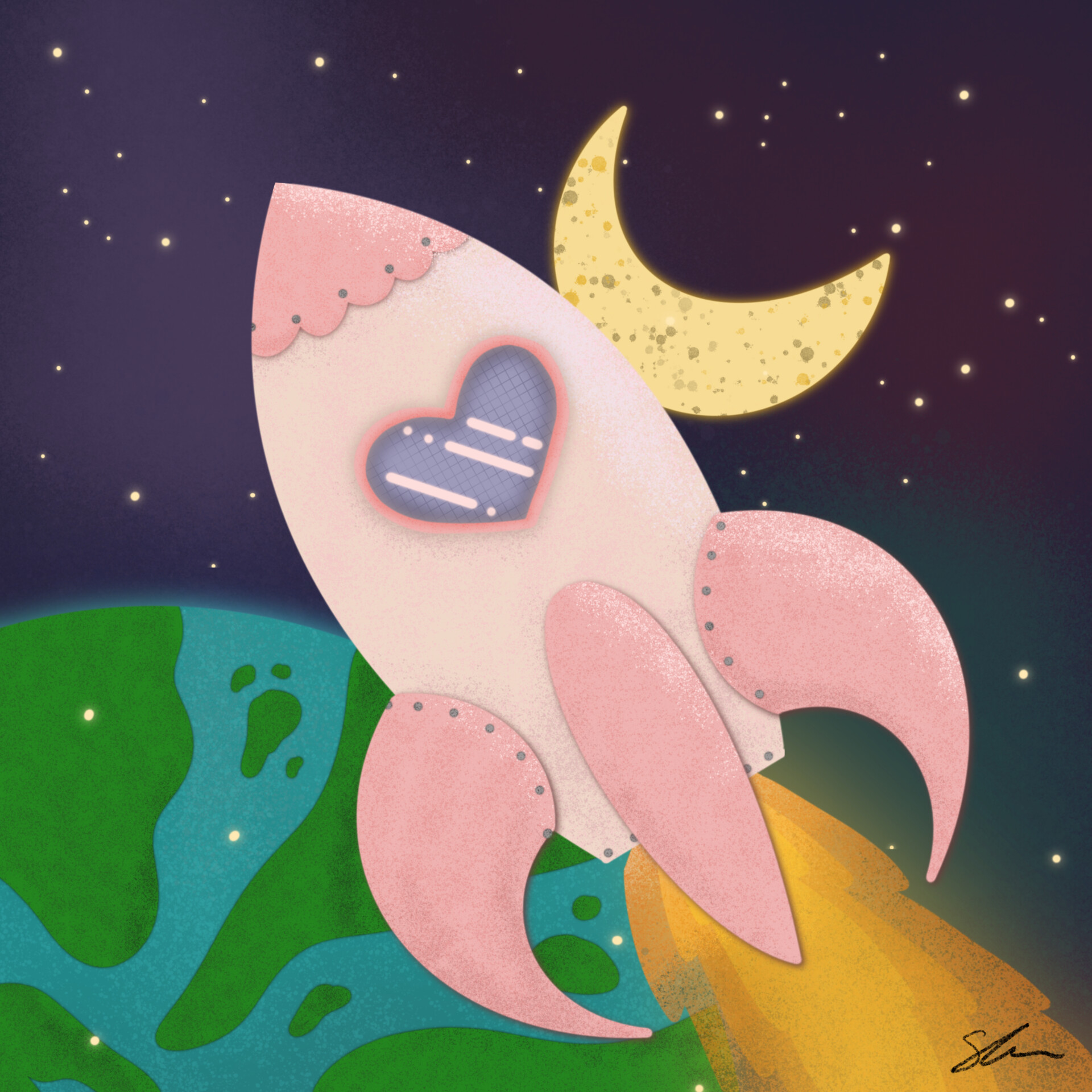 ArtStation - Cute spaceship