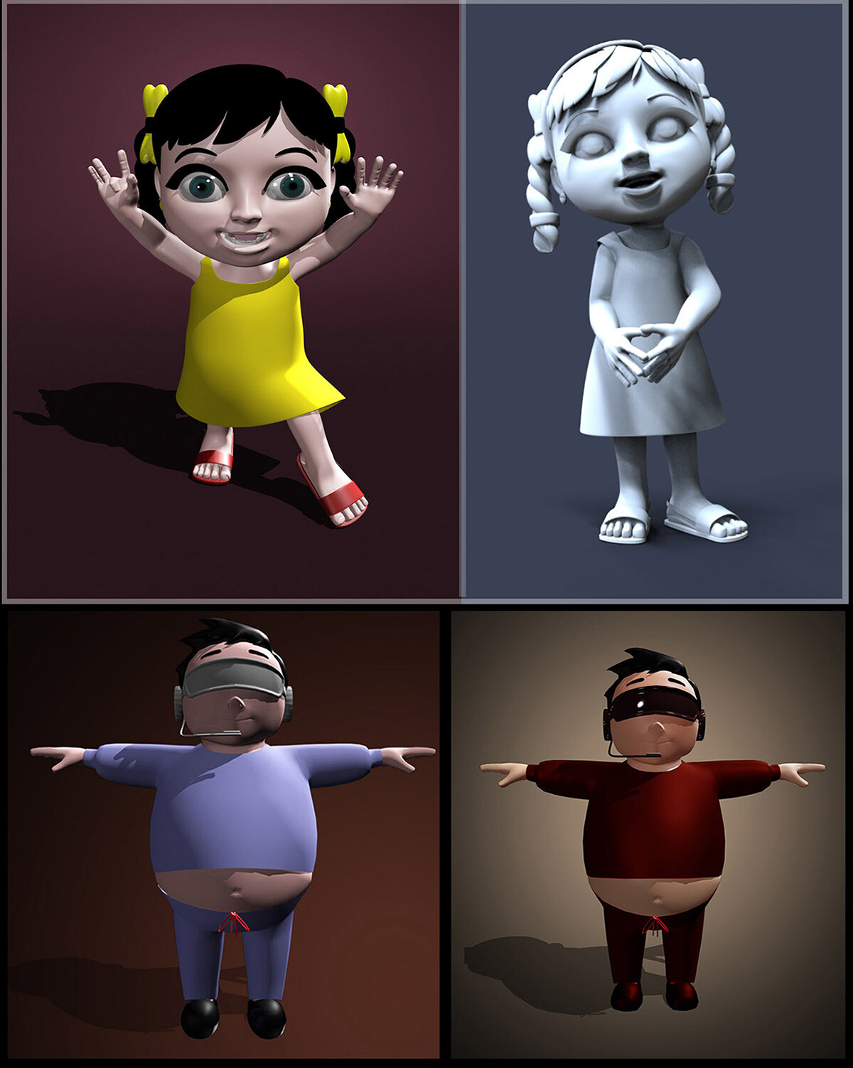 Joby Varghese - Low-Res Characters_ Modeling/ Texturing/ Rigging