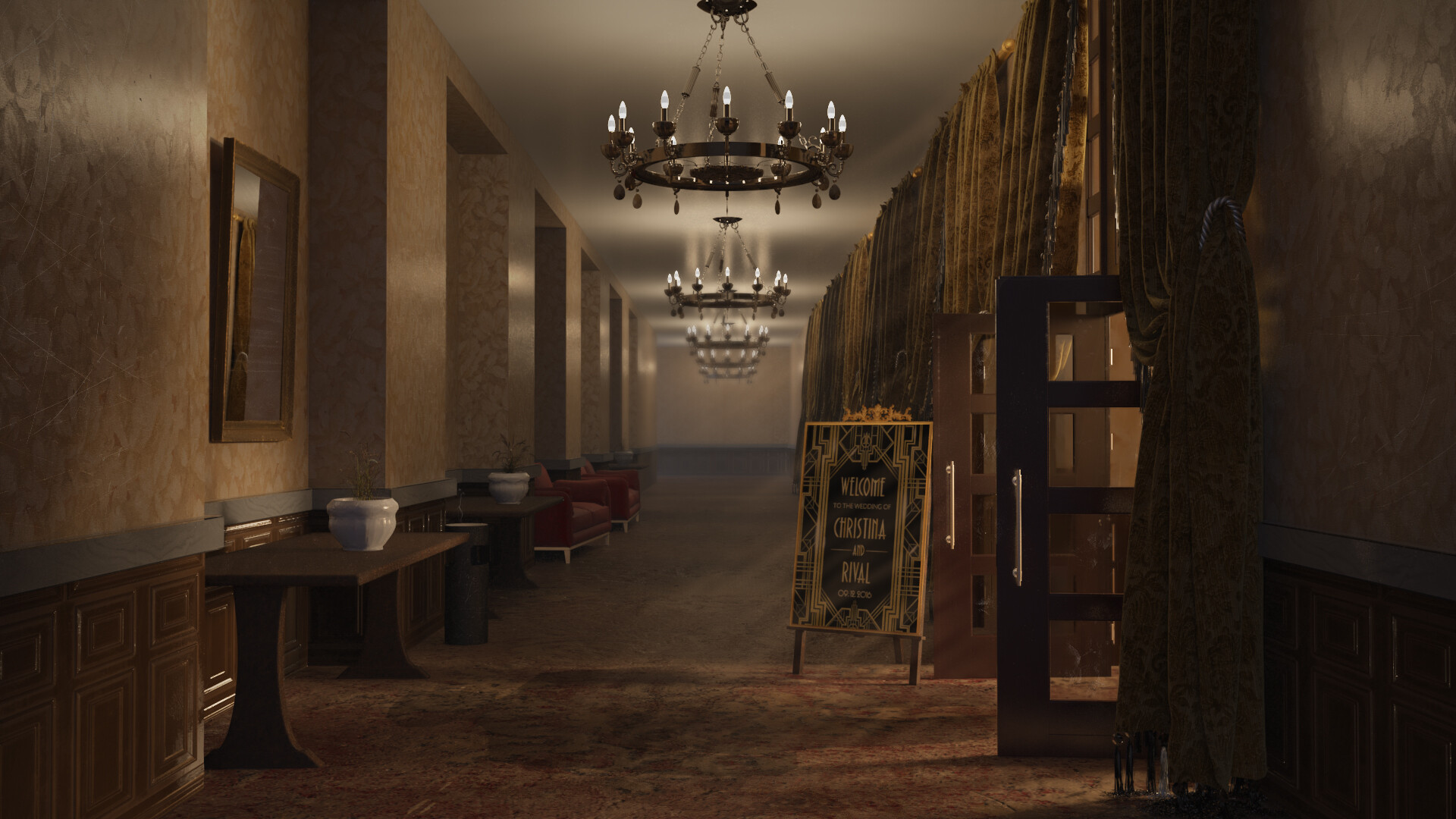 ArtStation - Dusty Hotel corridor