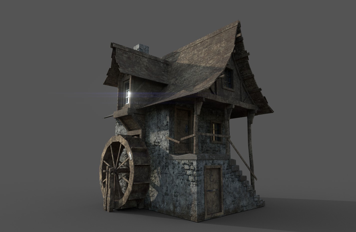 ArtStation - Water Mill Modeling