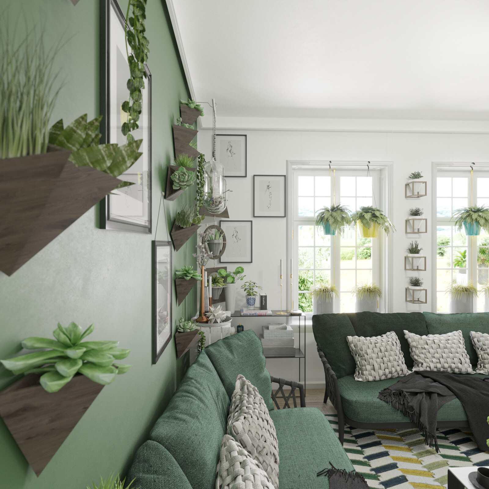 ArtStation - Green Living Area Interior