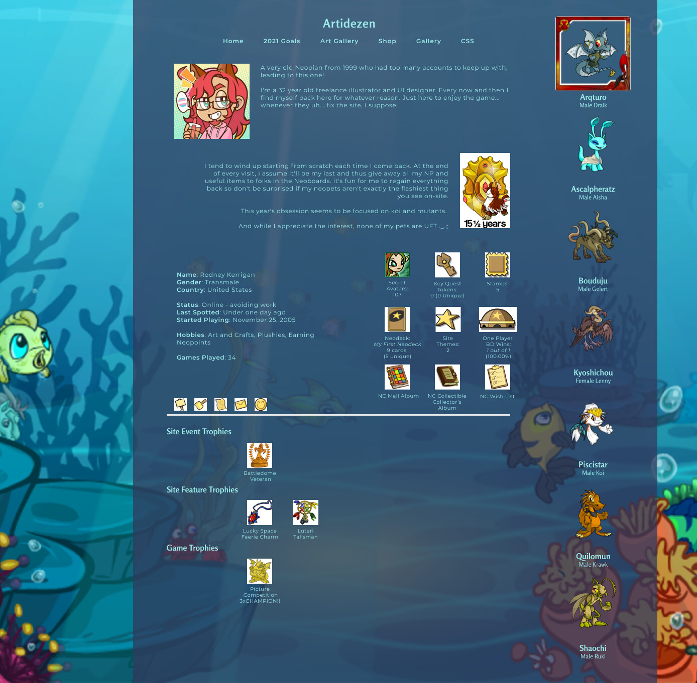 Rodney "Rattlecat" Kerrigan - Neopets User Lookup Designs