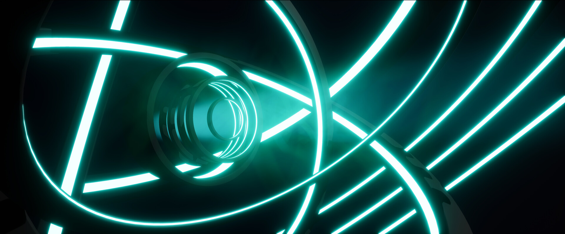 ArtStation - Neon Abstract Shapes - Blue