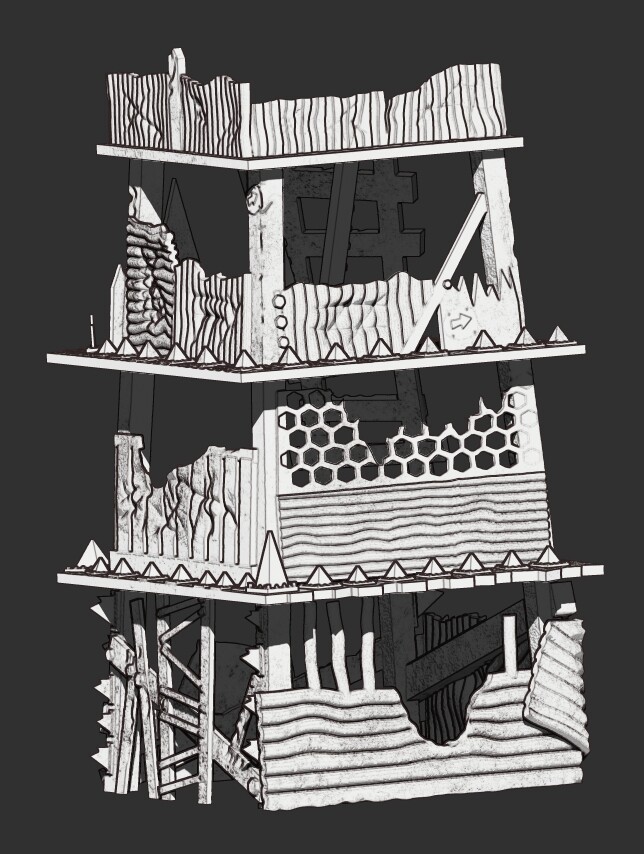 Wbaldo Estrada - Warhammer Ork Watch tower