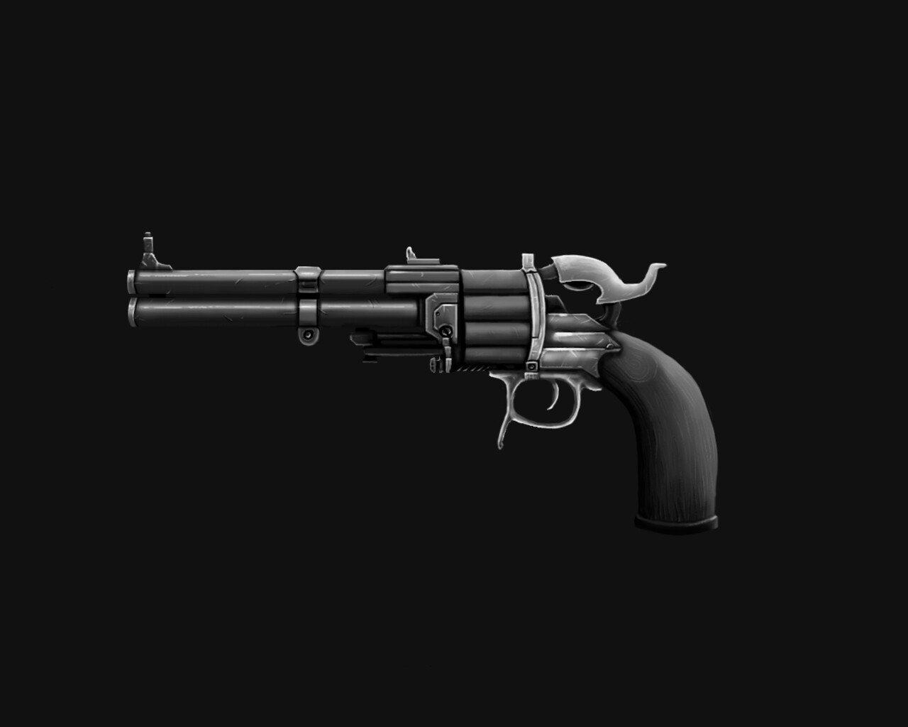 Raj Shinde - WWII - Revolver Shotgun Concept Art (OLD WEAPON GENRE)