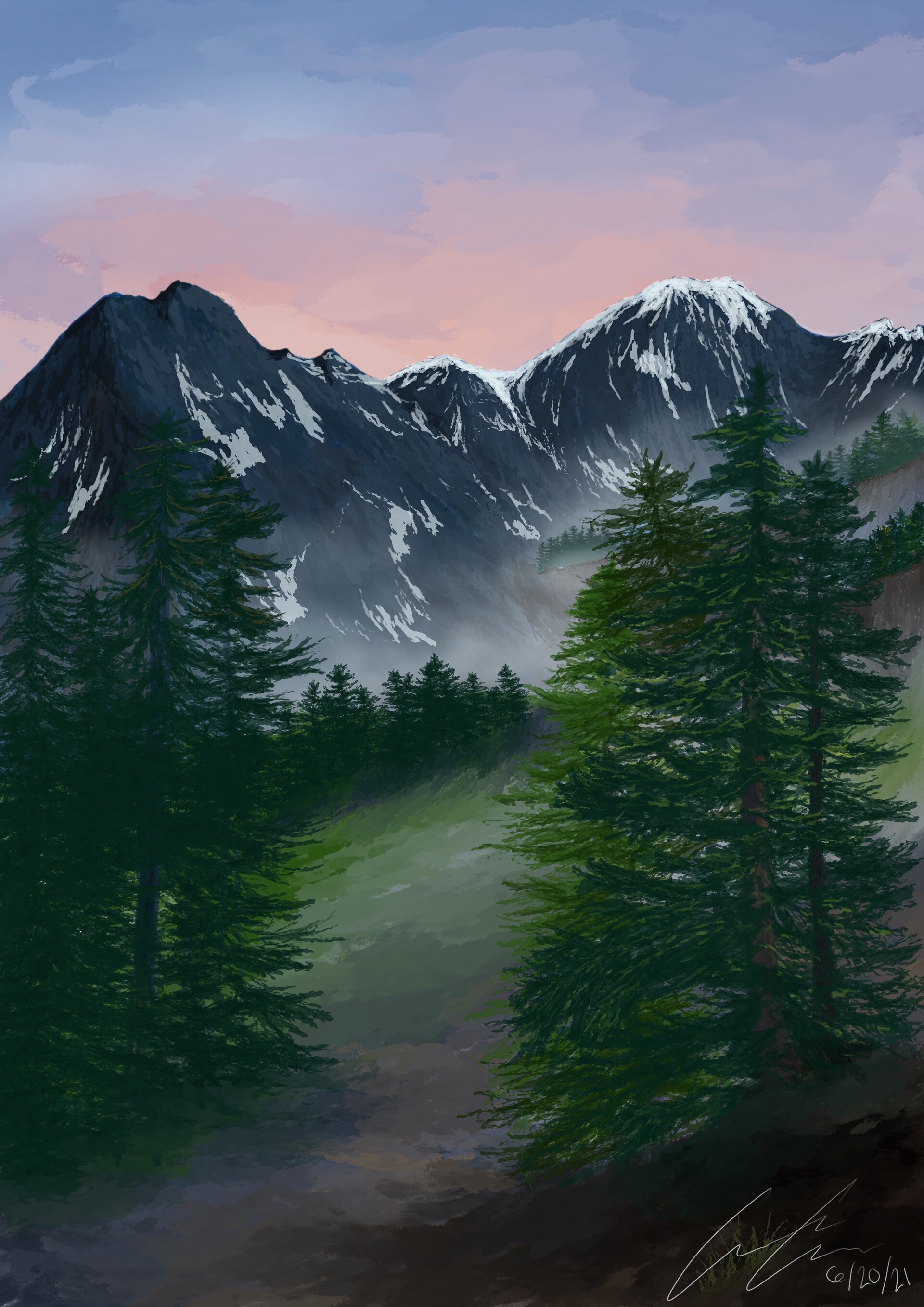 ArtStation - Washington landscape study