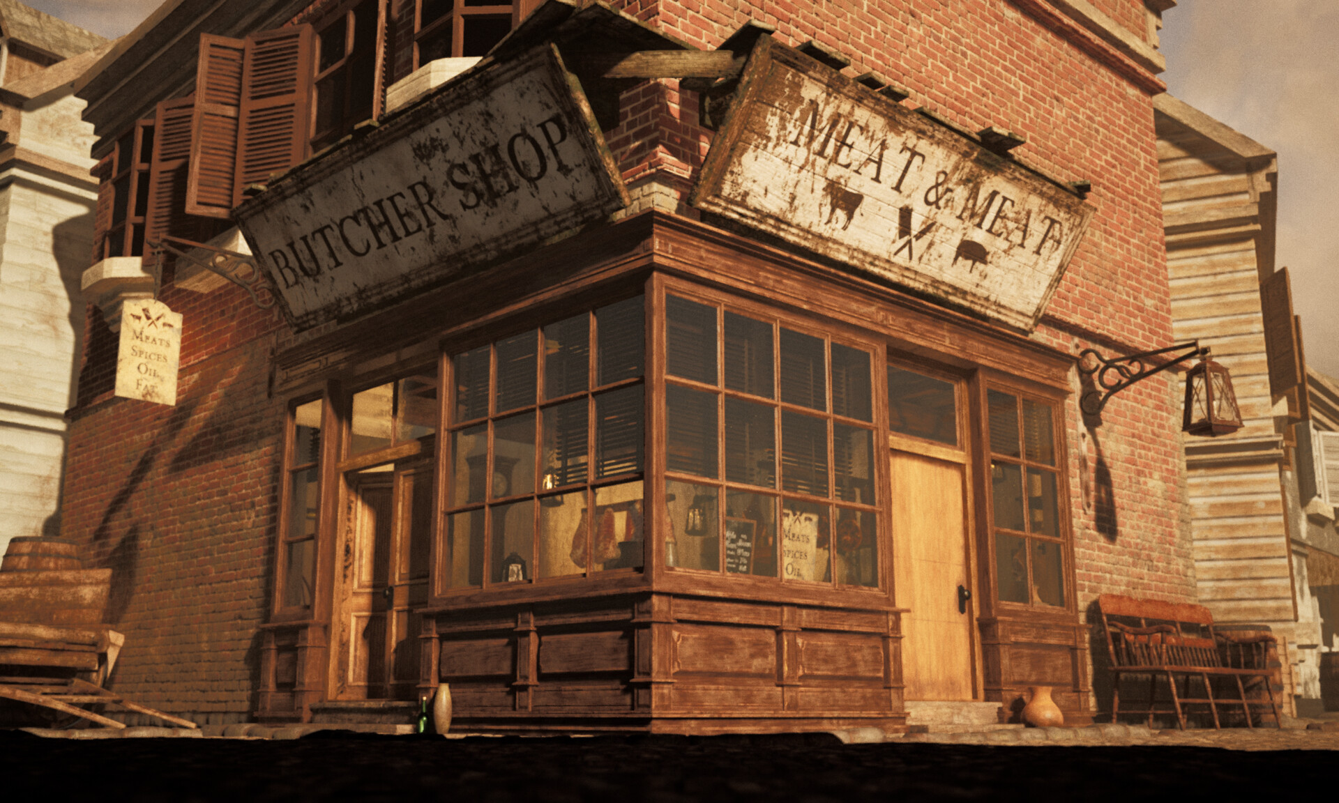 ArtStation - 18th century American Butcher's shop