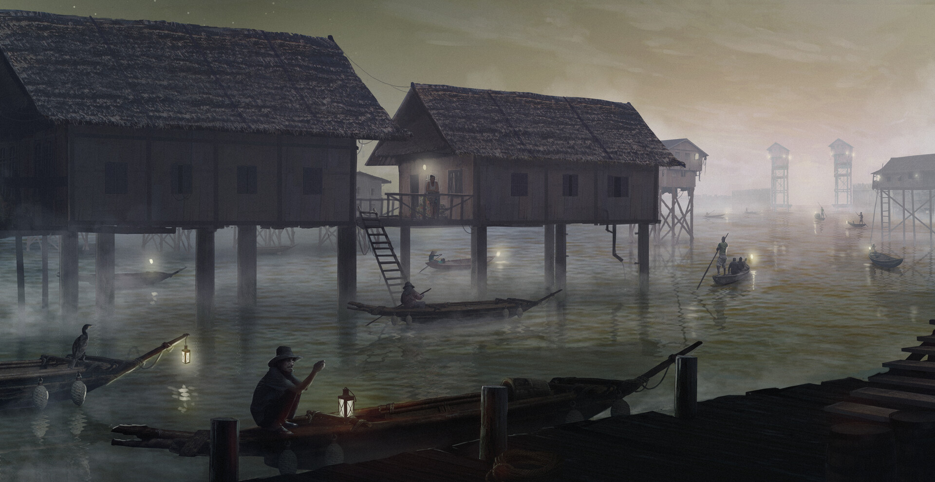 ArtStation - fishing village.