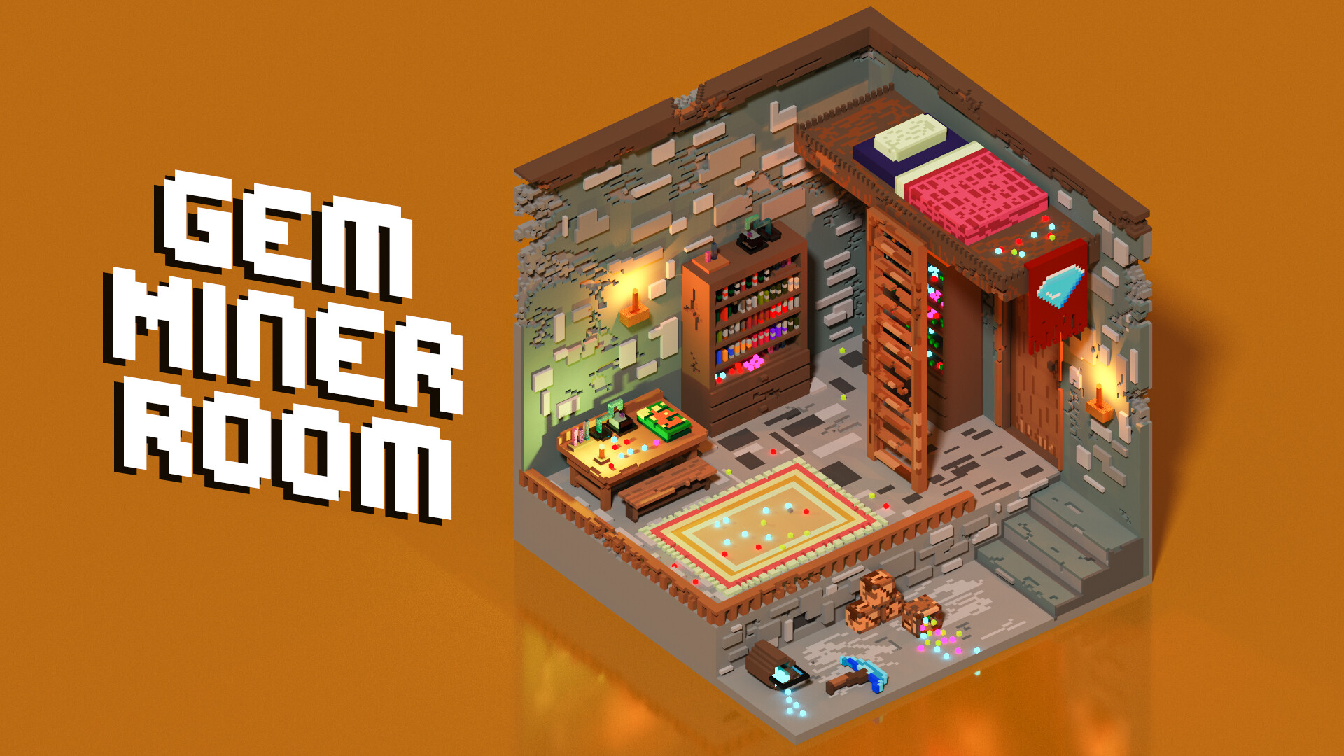 ArtStation - Voxel Gem miner room