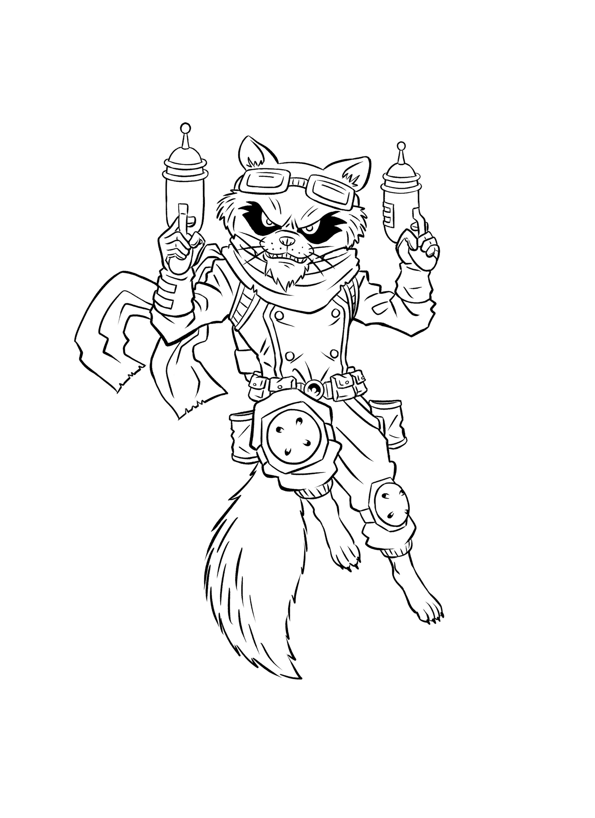 rocket racoon coloring pages
