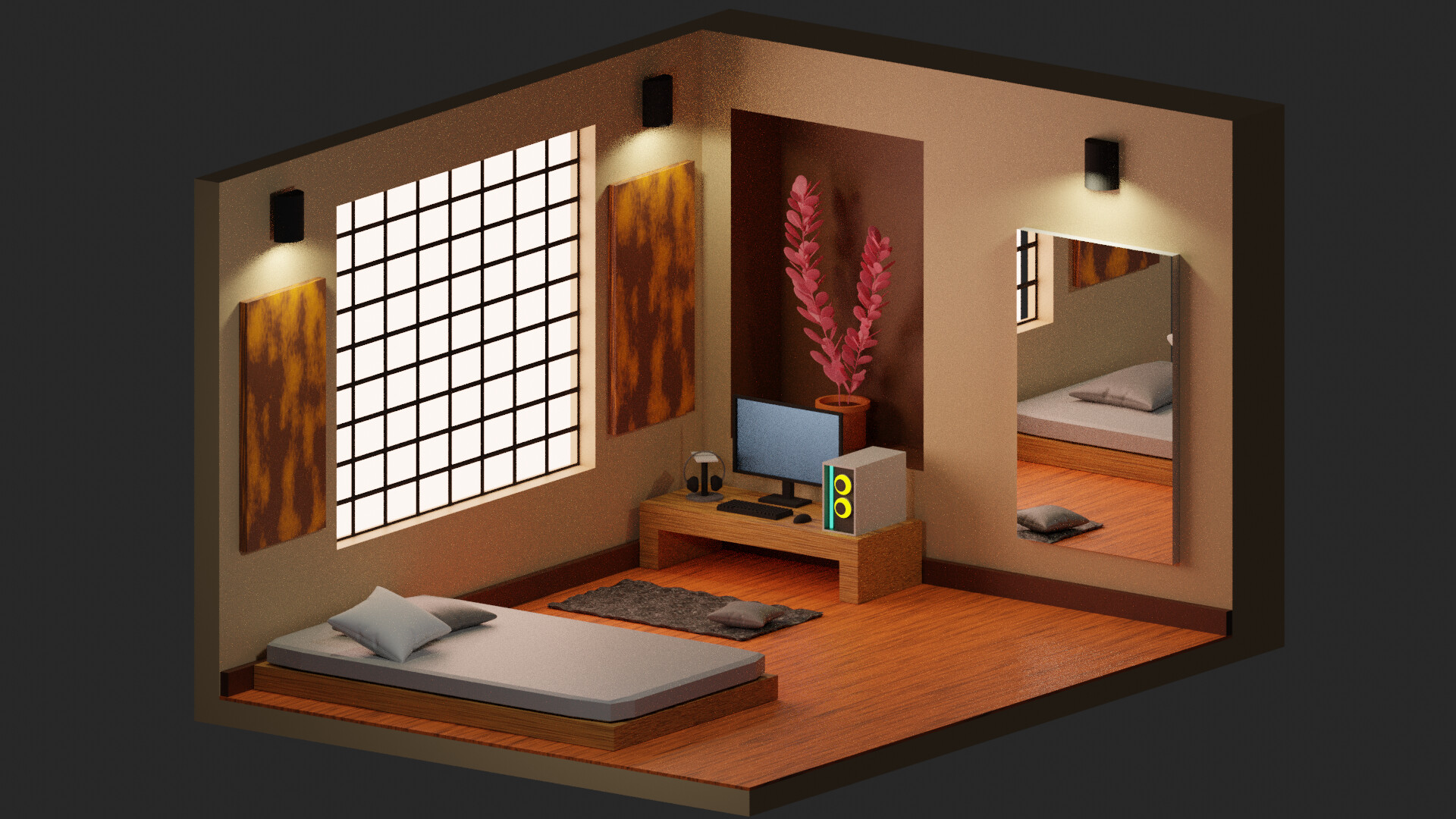 ArtStation - low poly Room