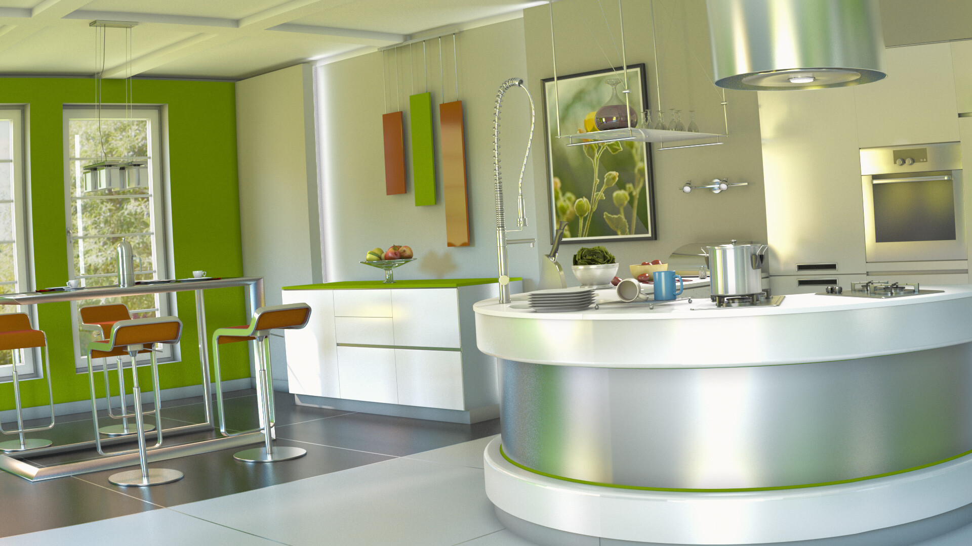 ArtStation - Modern Kitchen Vray