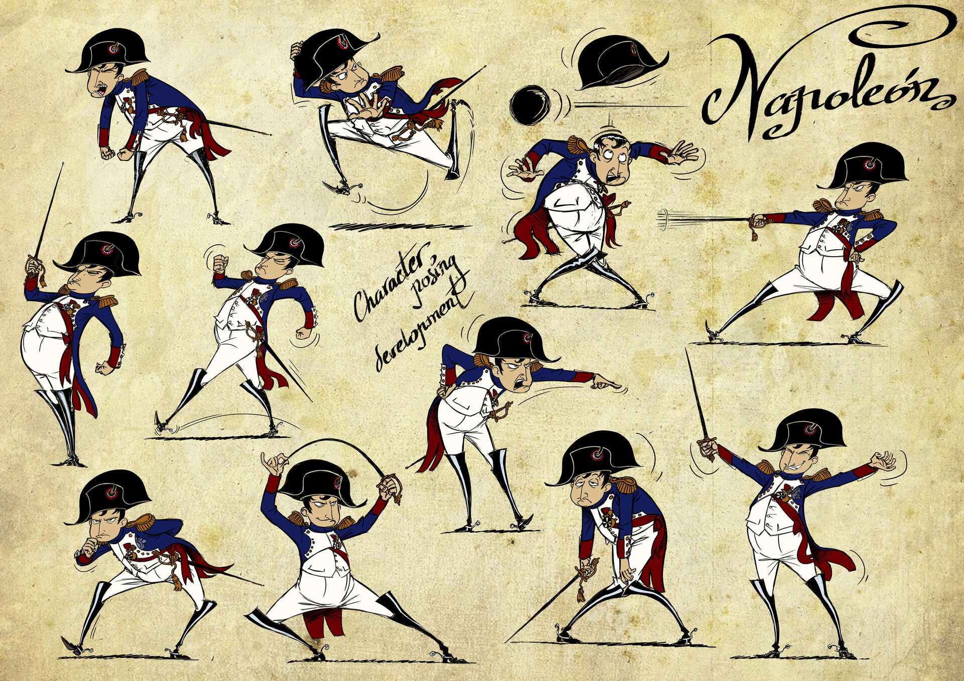 ArtStation - "Napoleon" Early character posing development (for Hahn ...