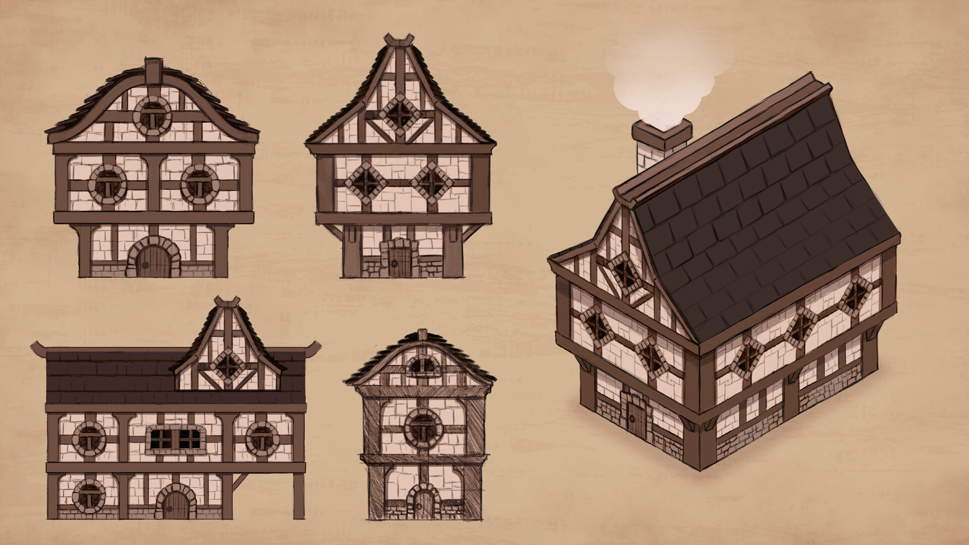 ArtStation - Medieval Houses