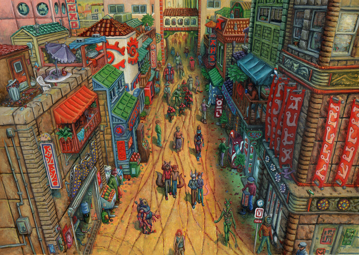 ArtStation - Alien street scene