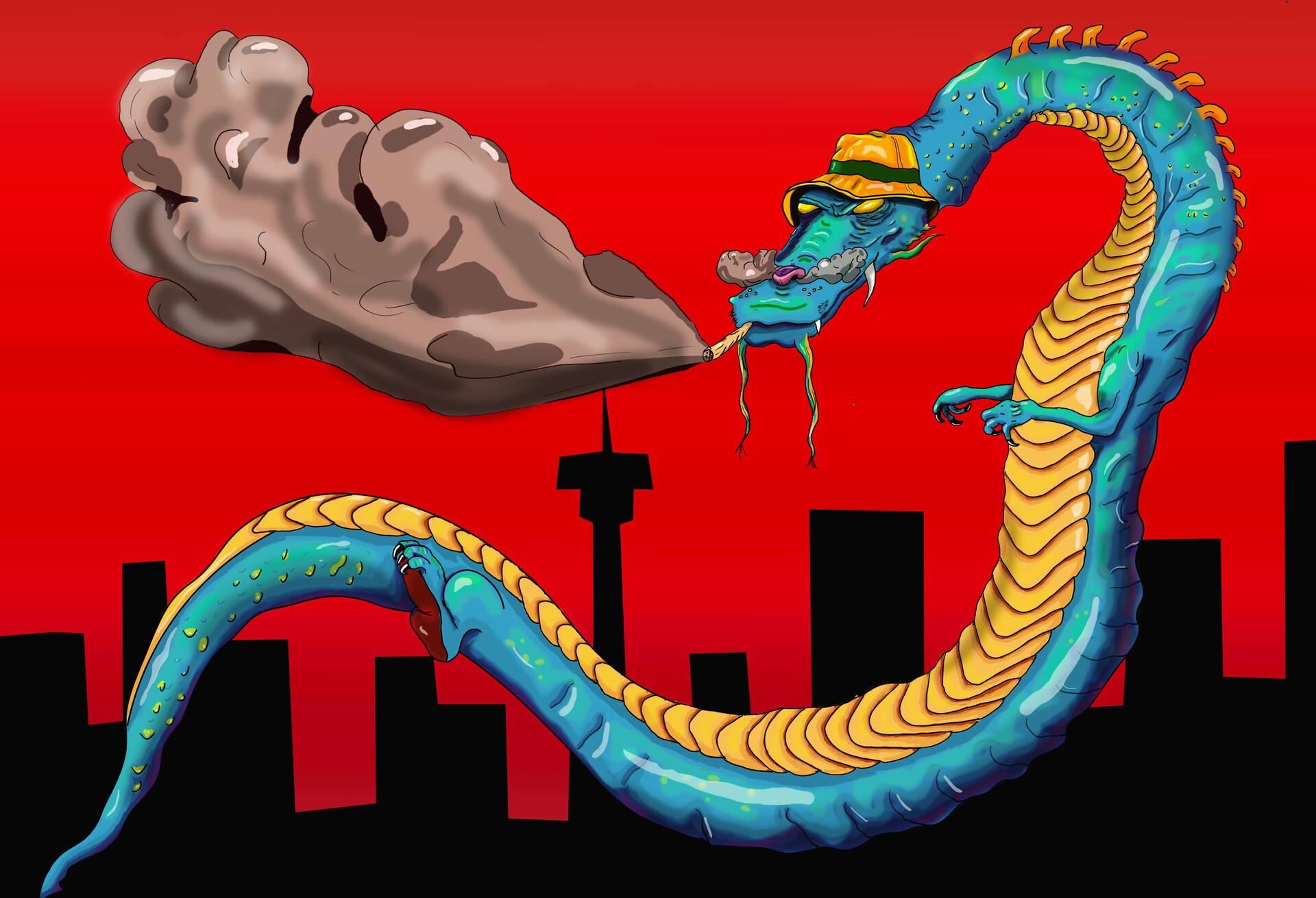 ArtStation - Inkanyamba, the snake in the sky