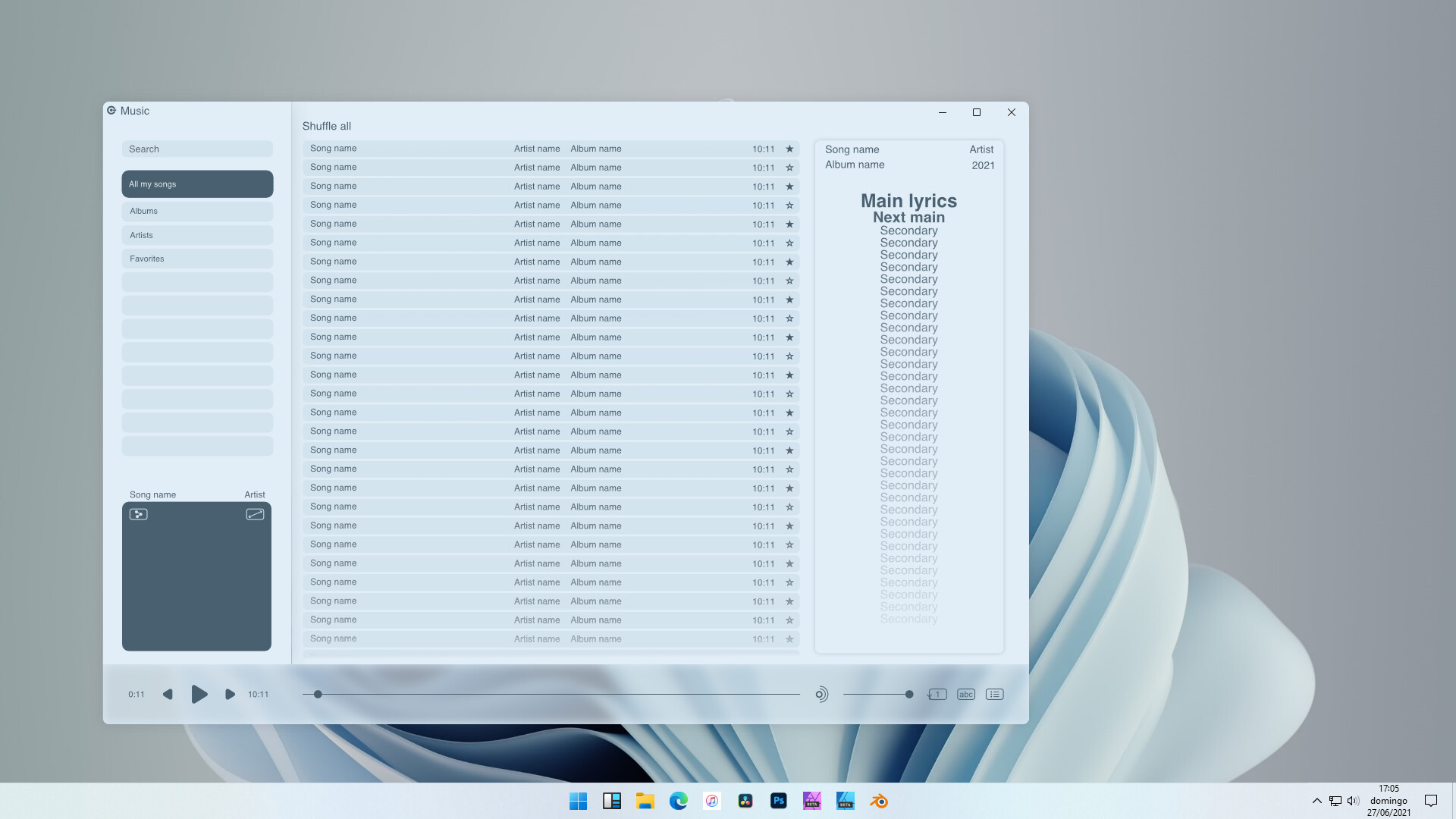 ArtStation - Windows 11 music concept