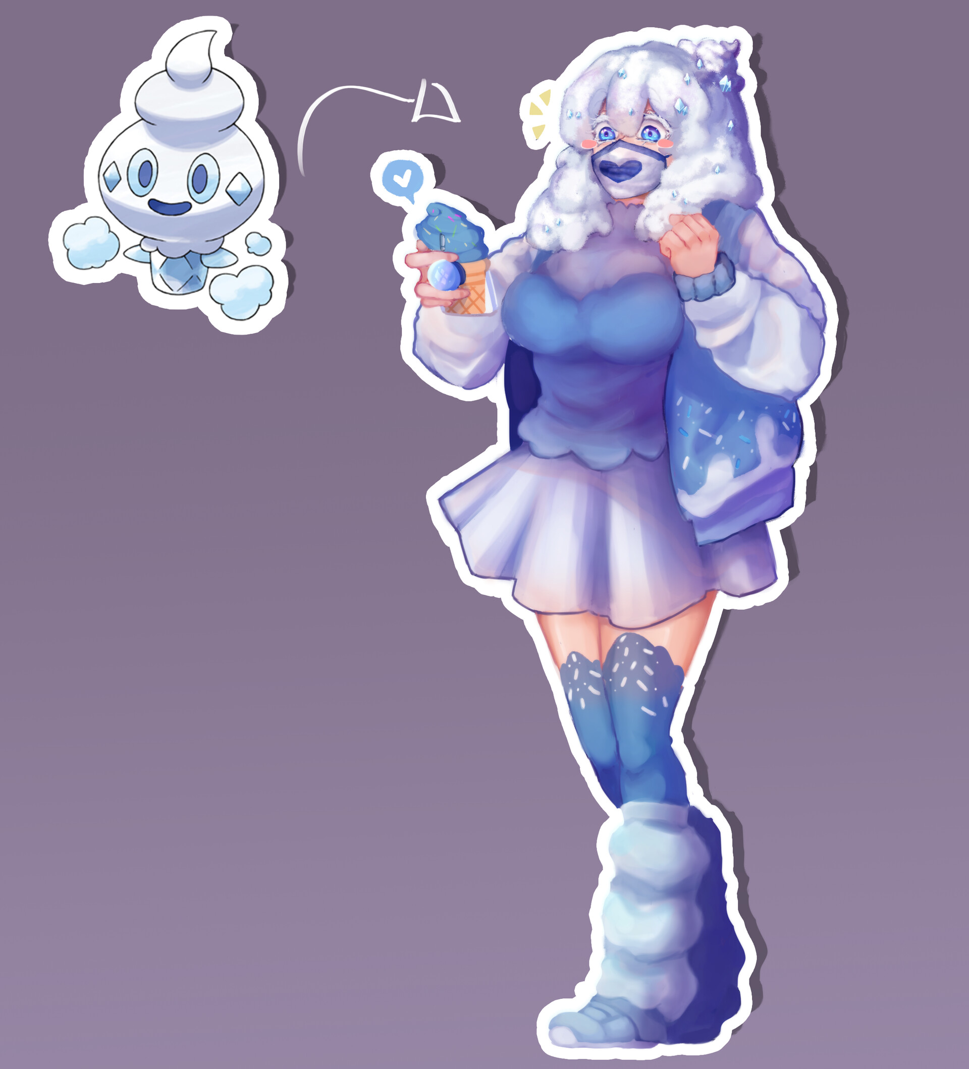 ArtStation - VANILLITE GIRL - CHARACTER DESIGN IDEA