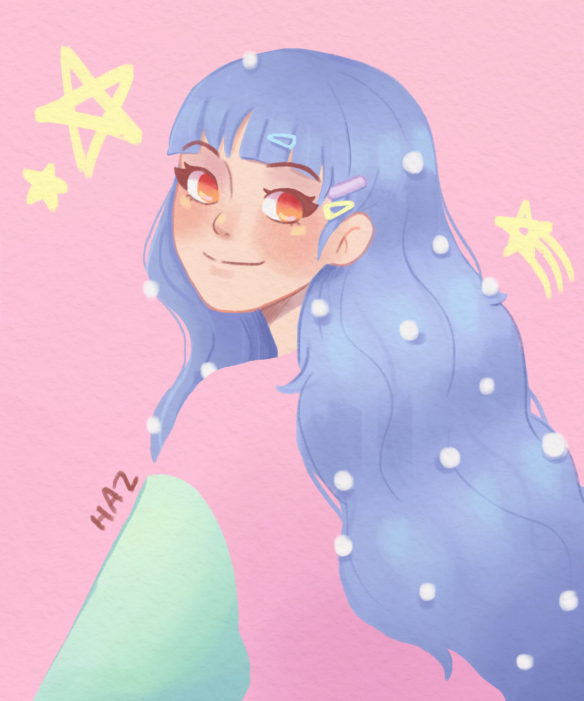 ArtStation - Blue Hair Girl