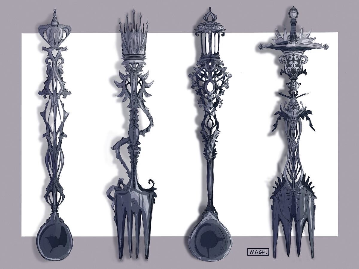ArtStation - Gothic spoons and forks