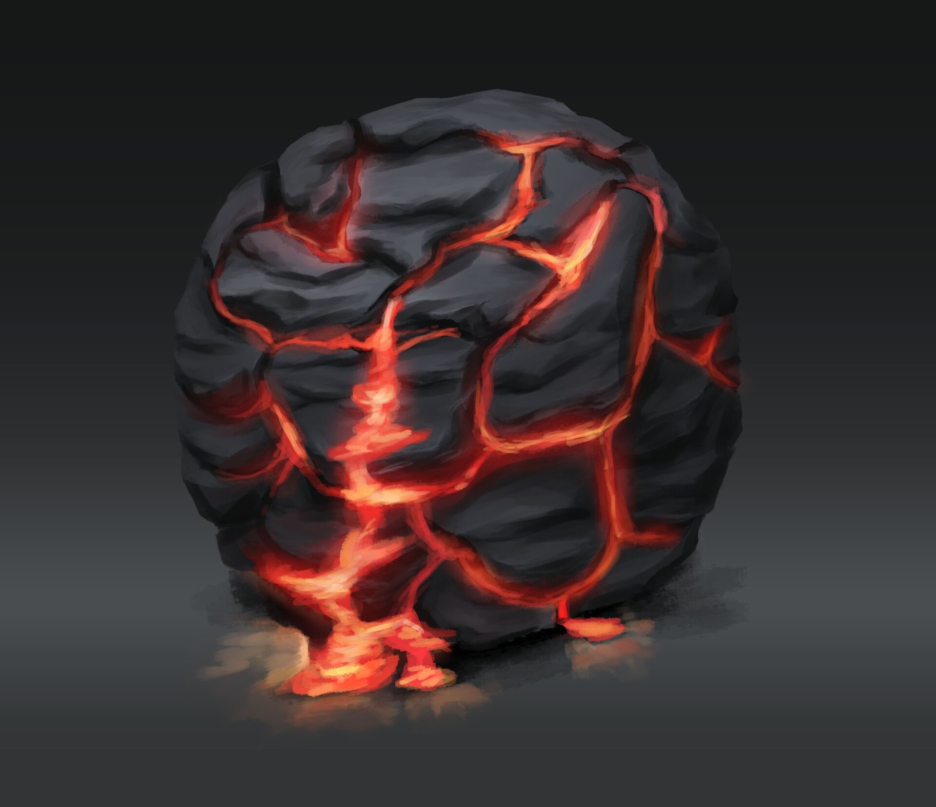 ArtStation - Lava Rock Material Digital Painting #speedpaint